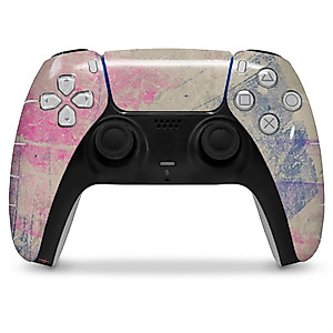 WraptorSkinz Skin Wrap compatible with Sony PS5 DualSense Controller Pastel Abstract Pink and Blue (CONTROLLER NOT INCLUDED)