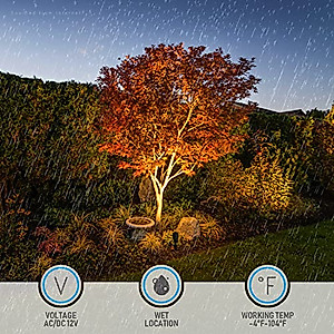 LEONLITE Low Voltage LED Landscape Spotlight, 12V AC/DC Die-cast Aluminum Low Voltage Garden Lights, CRI90+ Waterproof for Outdoor Yard Bush Lighting, Bronze, 3000K Warm White, Pack of 6