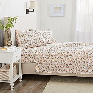 Great Bay Home 4-Piece Floral Print Ultra-Soft Microfiber Sheet Set. Wrinkle Free, Comfortable, All-Season Bed Sheets. (Queen, Small Watercolor Flowers)