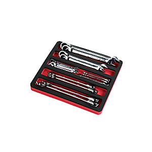 Polar Whale Tool Drawer Organizer Wrench Holder Insert Red and Black Durable Foam Tray 5 Pockets Holds Wrenches Up to 10 Inches Long Fits Craftsman Husky Kobalt Milwaukee Many Others