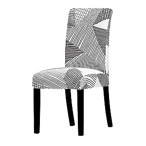 Modern Geometric Chair Cover Elastic Spandex Universal Printing Chair Cover Home Decoration Dining Chair Cover A2 6pcs
