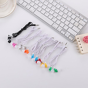 Ladont 100 Pack Bulk Kids Earbuds for Classroom, Student Wired Headphones in Ear Earbuds for School Librariy, 3.5mm Multi Colored Wholesale Earphones for Chromebook Laptop PC