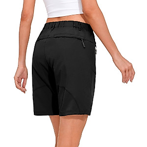 Little Donkey Andy Women's Stretch Quick Dry Cargo Shorts for Hiking, Camping, Travel Black Size M