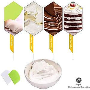 nescope Dough Scraper Bowl Scraper Food safe Plastic Dough Cutter Flexible Plastic Scraper Practical Bench Scraper Multipurpose Food Scrappers for Bread Dough Cake Fondant Icing(4PCS)