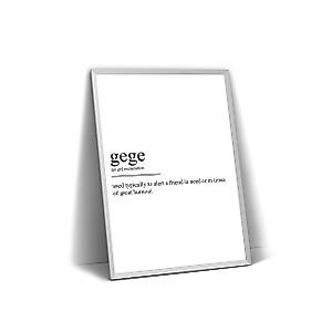 Gege Definition Print - Chinese Dictionary Poster Wall Art Home Decor Quote Typography - Frame Not Included