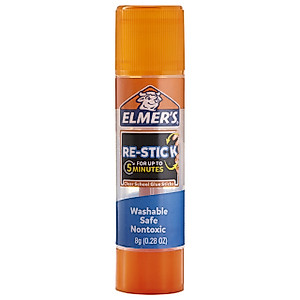 Elmer's Re-Stick Glue Sticks, 8 grams, Washable, 6 Count