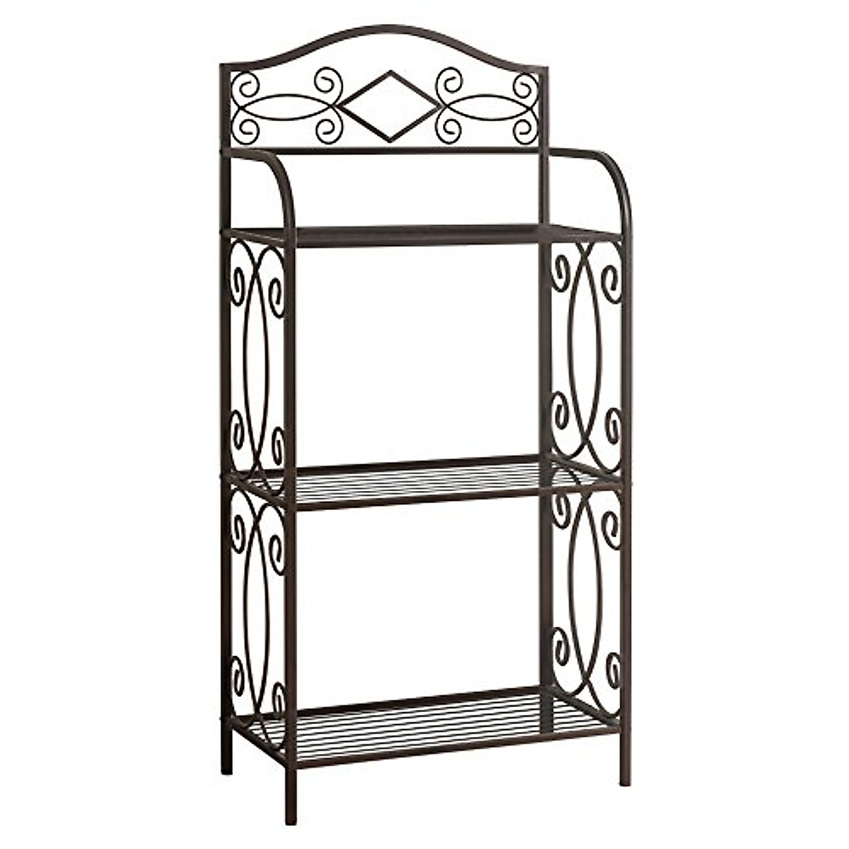 Kings Brand Pewter Metal 3 Tier Shelf Free Standing Towel Rack Stand Organizer