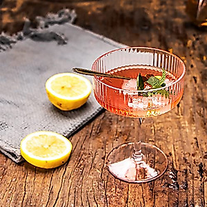 Montex 6 Pcs Coupe Glasses, 10 oz Classic Vintage Cocktail Galssware, Pefect for Cocktail, Champagne and Gift