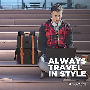 VOYAGGE Big Student Backpack - School, Travel, Business, or Work Bookbag with 15-Inch Laptop Compartment Black