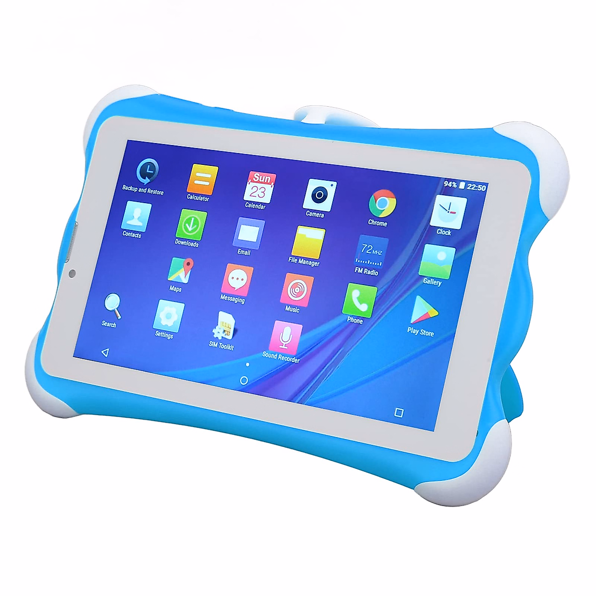 7 Inch Toddler Tablet, Kids Tablet Blue Dual SIM Card Dual Standby Dual Camera Eye Protection 3GB RAM 32GB ROM for Education (US Plug)