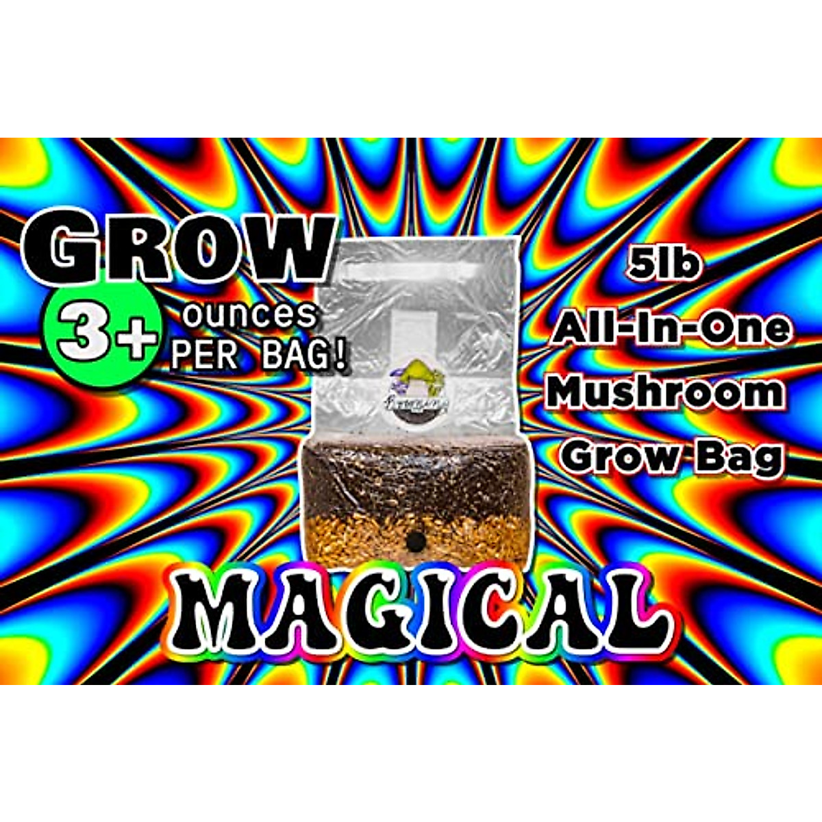 Booming Acres | The Magical 5lb All-in-One Mushroom Grow Bag | Mushroom Grow Kit | Harvest Your own Happiness | Discover The Magic of Growing Mushrooms - 5lb Grow Bag Mushroom Starter Kit