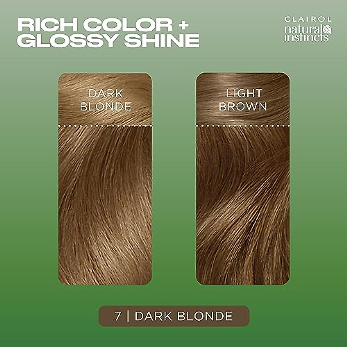 Clairol Natural Instincts Demi-Permanent Hair Dye, 7 Dark Blonde Hair Color, Pack of 1