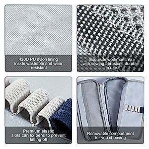 Tiyafuro Pencil Case, Portable Stationery Pencil Pouch, Handheld Pencil Bag with Zipper, Makeup Bag, Multifunctional Pen Pouch, for Boys Teens Adults Students School Office Supplies (Navy Blue)