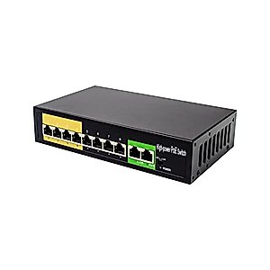 ThePoEstore 8 Port PoE Switch,125W High Power Computer Networking Switches(2 Uplink Ports and 8 Output Ports) Support IEEE802.3af/at