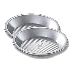 USA Pan Bakeware Aluminized Steel Commercial Pie Pan, Set of 2, Silver