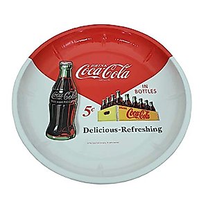 The Tin Box Company Coca Cola Serving 10" Tin Serving Bowl, red and white