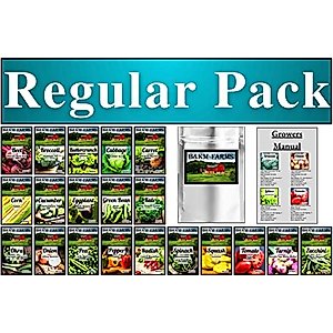 20 Vegetable & Fruit Seeds for Planting Your Outdoor & Indoor Home Seed Garden, Survival Gear Kit Includes 3200 Seeds, A Growing Guide & Mylar Package Gardening Heirloom Non-GMO Veggie Seed B&KM Farm