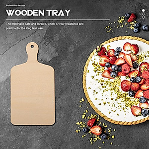 Operitacx 18 Pcs Wooden Mini Cutting Boards with Handle, Wooden Paddle Chopping Board, Wall Mountable Small Kitchen Serving Board, Cooking Butcher Block for DIY Home Kitchen