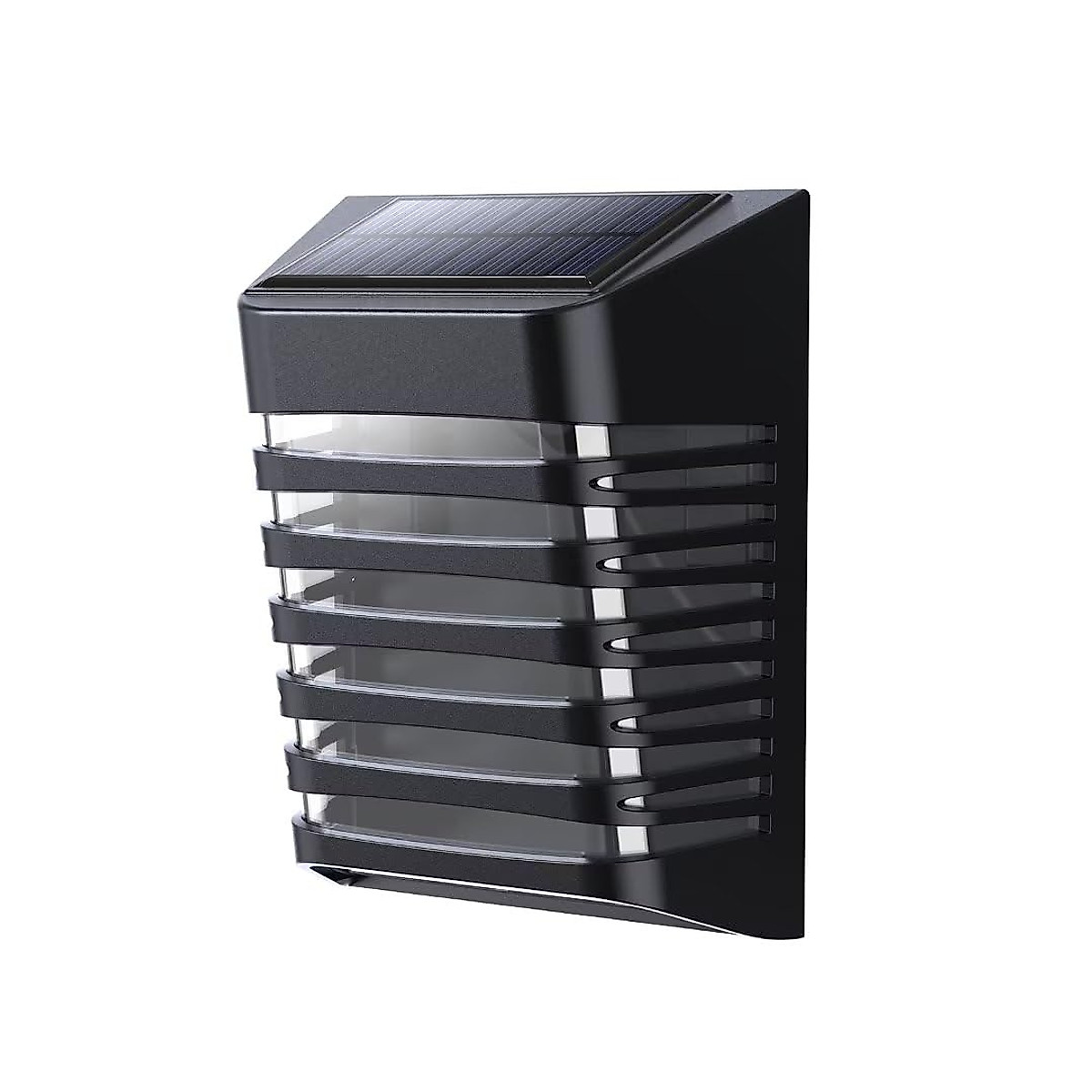 oditton Solar Fence Deck Lights, Solar Wall Lights, Solar Fence Light, Solar Wall Light, IP65 Waterproof, 2 Modes, Lamps for Front Door, Stair, Path, Pool, Black,1 Pack