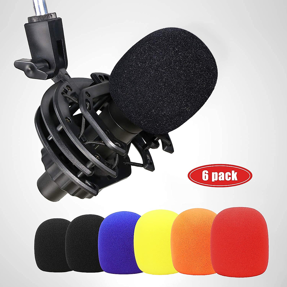 6 PCS Handheld Microphone Windscreen - Mic Pop Filter for Studio Microphone, Bluetooth Handheld Microphone and Wireless Handheld Microphone, Microphone Cover for Singing Handheld Mic by YOUSHARES