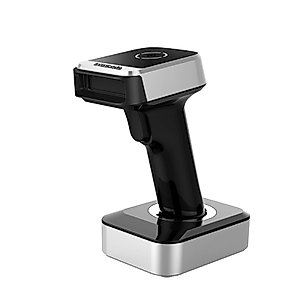 Wireless Bluetooth Barcode Scanner with Base.USB 2.0 Wired Barcode Imager Automatic Barcode Reader Handhold Scanner.with USB Cable for Laptops.Computers.Cashier.POS