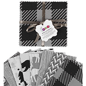 Soimoi Lumberjack Print Precut 5-inch Cotton Fabric Quilting Squares Charm Pack DIY Patchwork Sewing Craft