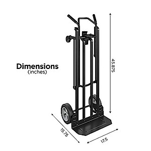 COSCO Steel 2-in-1 Hand Truck 800 lb Weight Capacity in Black