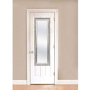 MCS Over The Door Mirror, Full Length Hanging Mirror for Bedroom and Bathroom Doors, 17 by 53 Inch, Rustic Gray