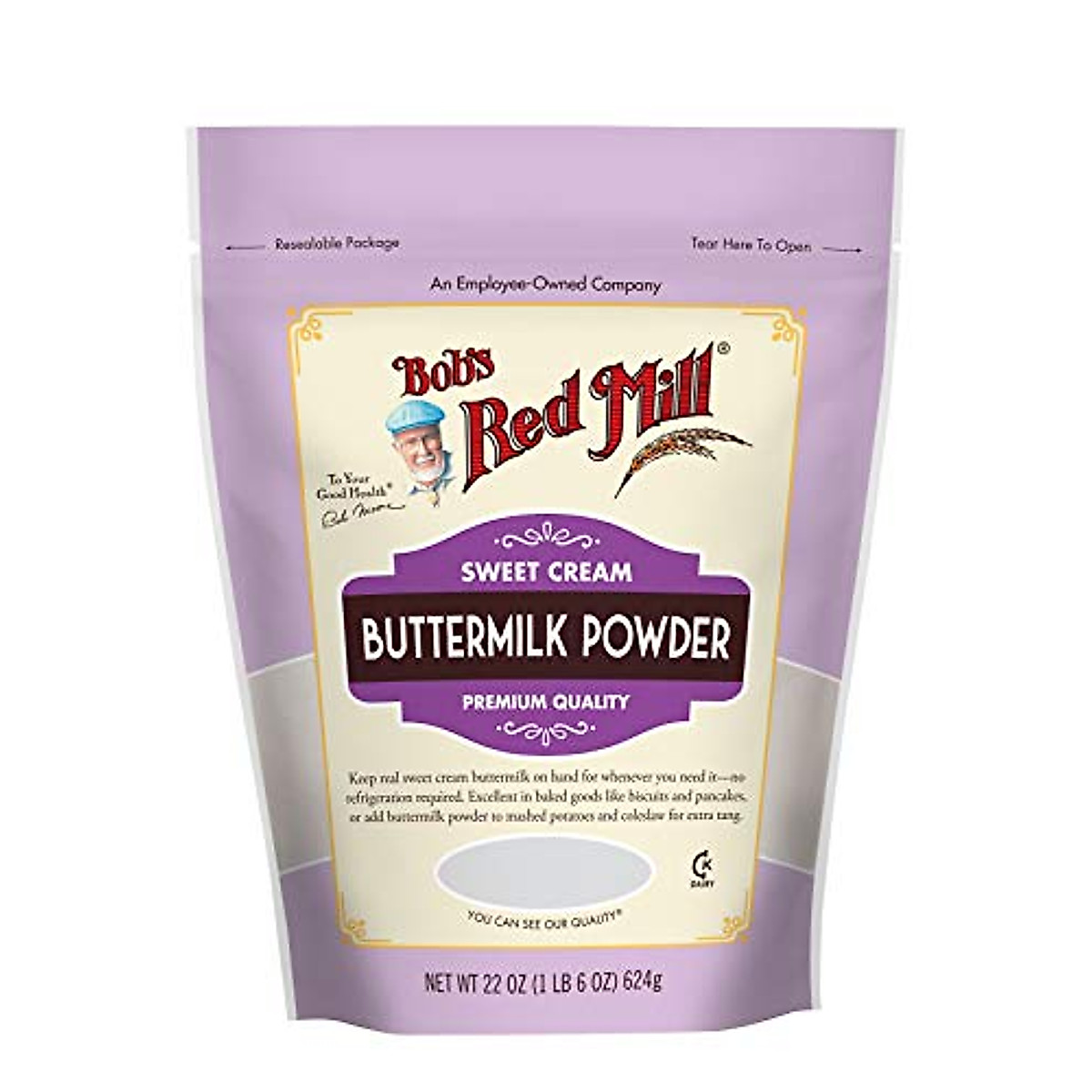 Bob's Red Mill Sweet Cream Buttermilk Milk Powder, 22-ounce (Pack of 4)