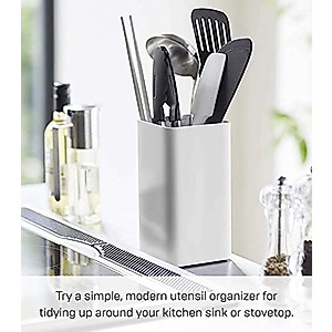 Yamazaki Home Organizer Kitchen Steel | Utensil Holder, One Size, White