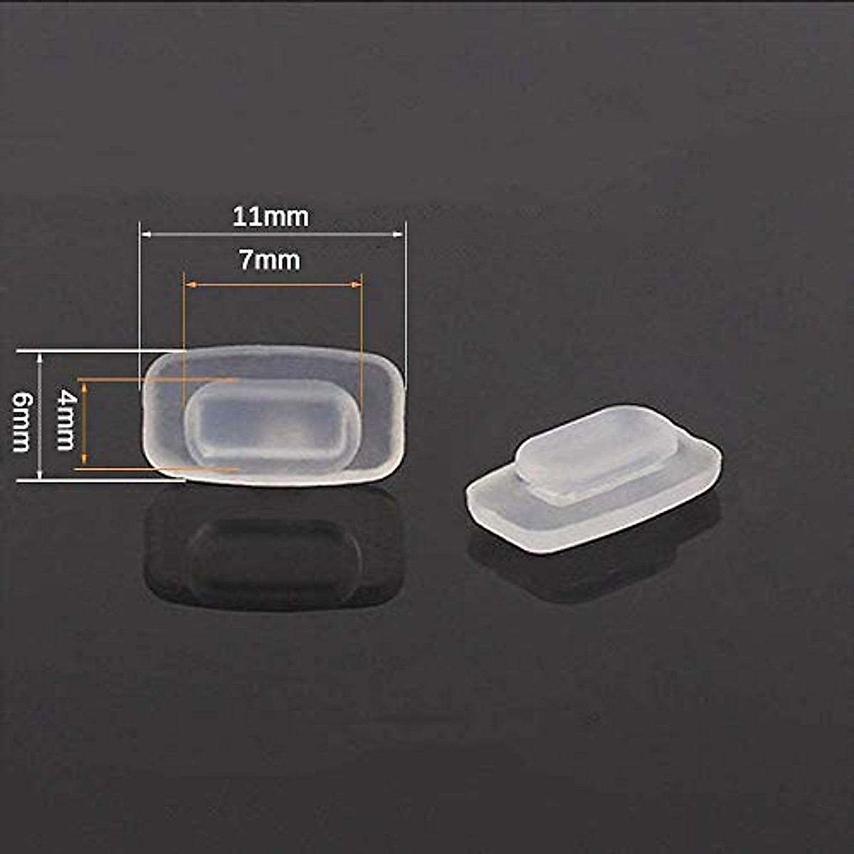 Push-in Eyeglasses Nose Pads,BEHLINE 5 Pairs Snap in Glasses Nose Piece for Eye Glasses Sunglasses,Replacement for Costa Maui Frames,Soft Silicone Nose Bridge Pads,Anti-Slip Nose Guards(11mm,Square)