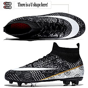 HaloTeam Men's Soccer Shoes Firm Ground Soccer Cleats Adults Athletic Outdoor/Indoor Professional Futsal Football Training Sneakers