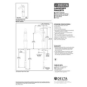 Delta Faucet Linden Vessel Sink Faucet, Single Hole Bathroom Faucet Brushed Nickel, Single Handle Bathroom Faucet, Diamond Seal Technology, Stainless 794-SS-DST
