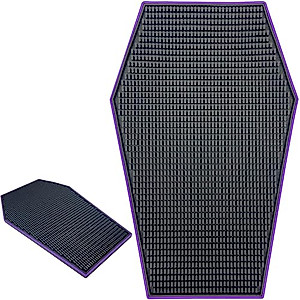 Coffin Gothic Decor Purple Coffee Bar Mat for Countertop, Coffin Shelf Kitchen Mat Shaped 17x11”, Gothic Bathroom Decor, Goth Room Decor, Gothic Home Decor, Kitchen Decor and Accessories, Coffee Mat