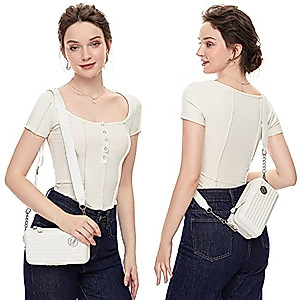 Aestoria Hardshell White Clutch Purses for Women, Adjustable Leather Strap with Light Weight & High Resistance Polycarbonate Clutch Bag, Cross Body White Clutches for Women, Carteras De Mujer