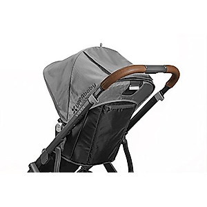 UPPAbaby Vista V2 Stroller - Jake (Black/Carbon/Black Leather) + Leather Handlebar Covers for Vista, V2 - Saddle + Leather Bumper bar Cover for Vista, V2, Cruz, V2 - Saddle
