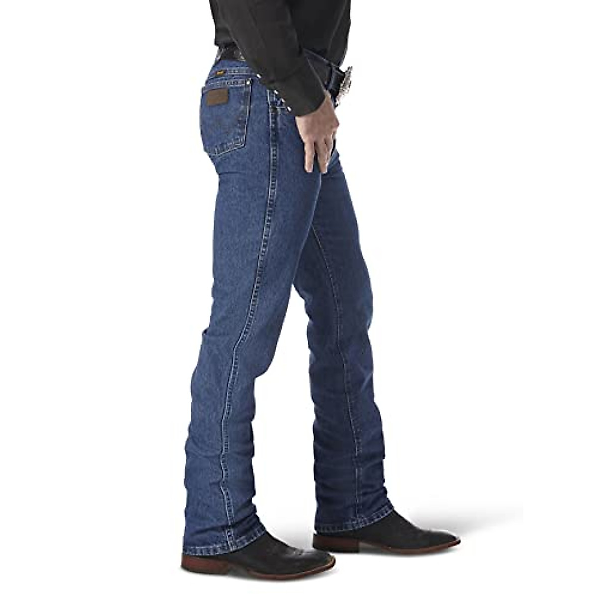 Wrangler Men's Premium Performance Cowboy Cut Slim Fit Jean, Dark Stone, 32W x 34L