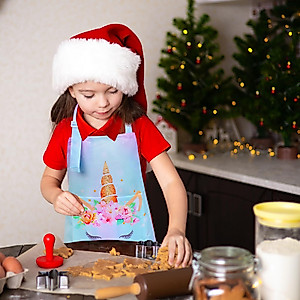 Sylfairy Aprons for Kids Girls Rainbow Unicorn Apron Children Kitchen Chef Aprons Smock (Unicorn B, Small,3-5Years)
