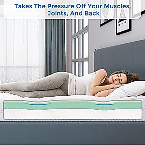 Airdown Full Size Mattress, 6 Inch Memory Foam Mattress Full for Kids Bed Daybed Individual Bunk, Medium Firm Green Tea Gel Mattress in a Box