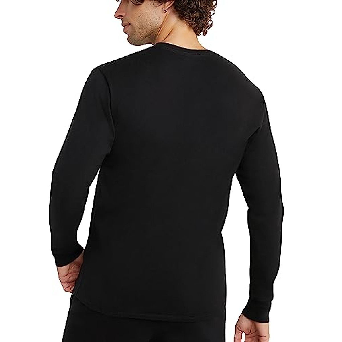 Champion Long Sleeve, Classic T-Shirt for Men (Reg. or Big & Tall), Black Script, X-Large