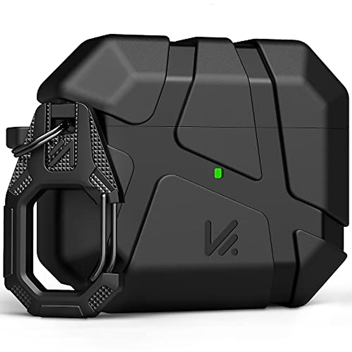 KMMIN Airpods 3rd Generation Case with Keychain Hard TPU Full-Body Rugged Protective Airpod Case 3rd Generation Airpod 3 Case for Men Women Wireless Charge Front LED Visible-Black