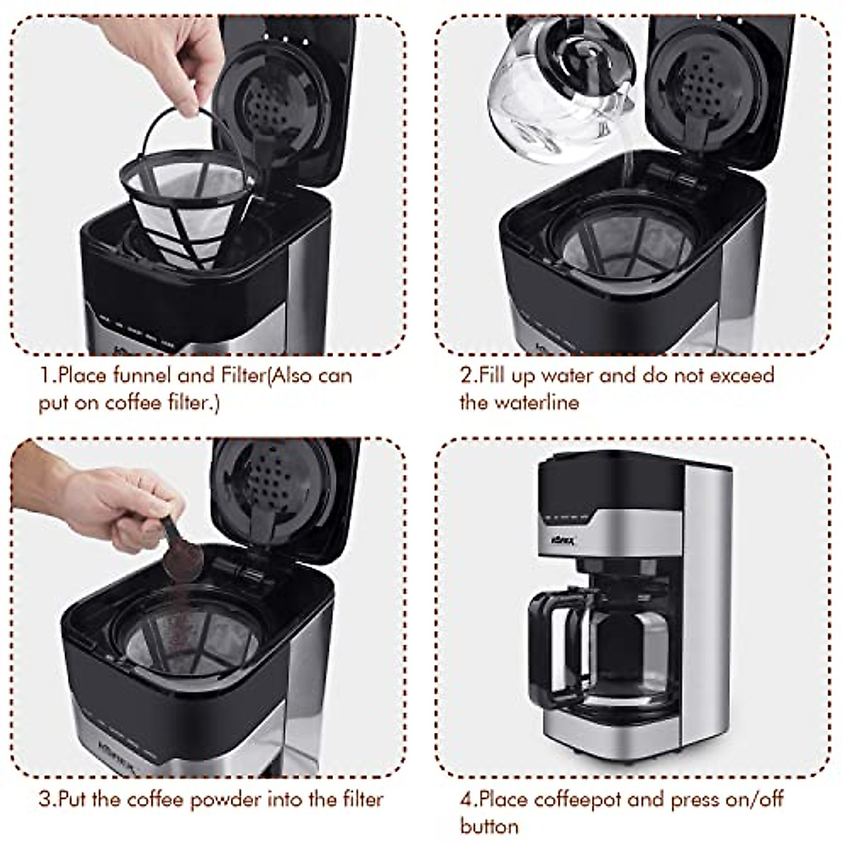 Korex Smart Coffee Maker, 1.5L Drip Filter Coffee Machine Easy Programmable Connectivity with APP Alexa Glass Carafe Reusable Filter Anti-Drip Function Boil-Dry Protection 900W