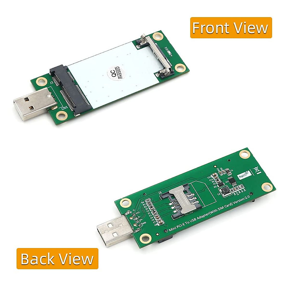 Mini PCI-E to USB Adapter with SIM Card Slot for Module Transfer to USB Interface