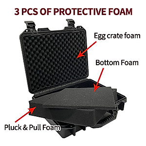Sutekus Hard Gun Case Pistol Case Durable Handgun Case Lockable Pistol Carrying Cases Gun Accessories (Large)