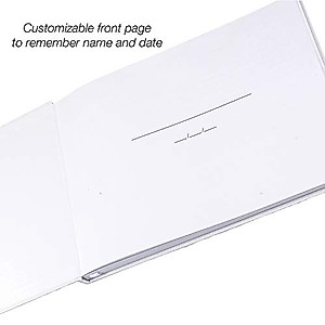 Samsill White Guest Book with Gold Foil - Guestbook Hardcover with Lines for Name, Address and Notes - 7" x 9" Wedding Guest Book / Registry Book - 120 Pages