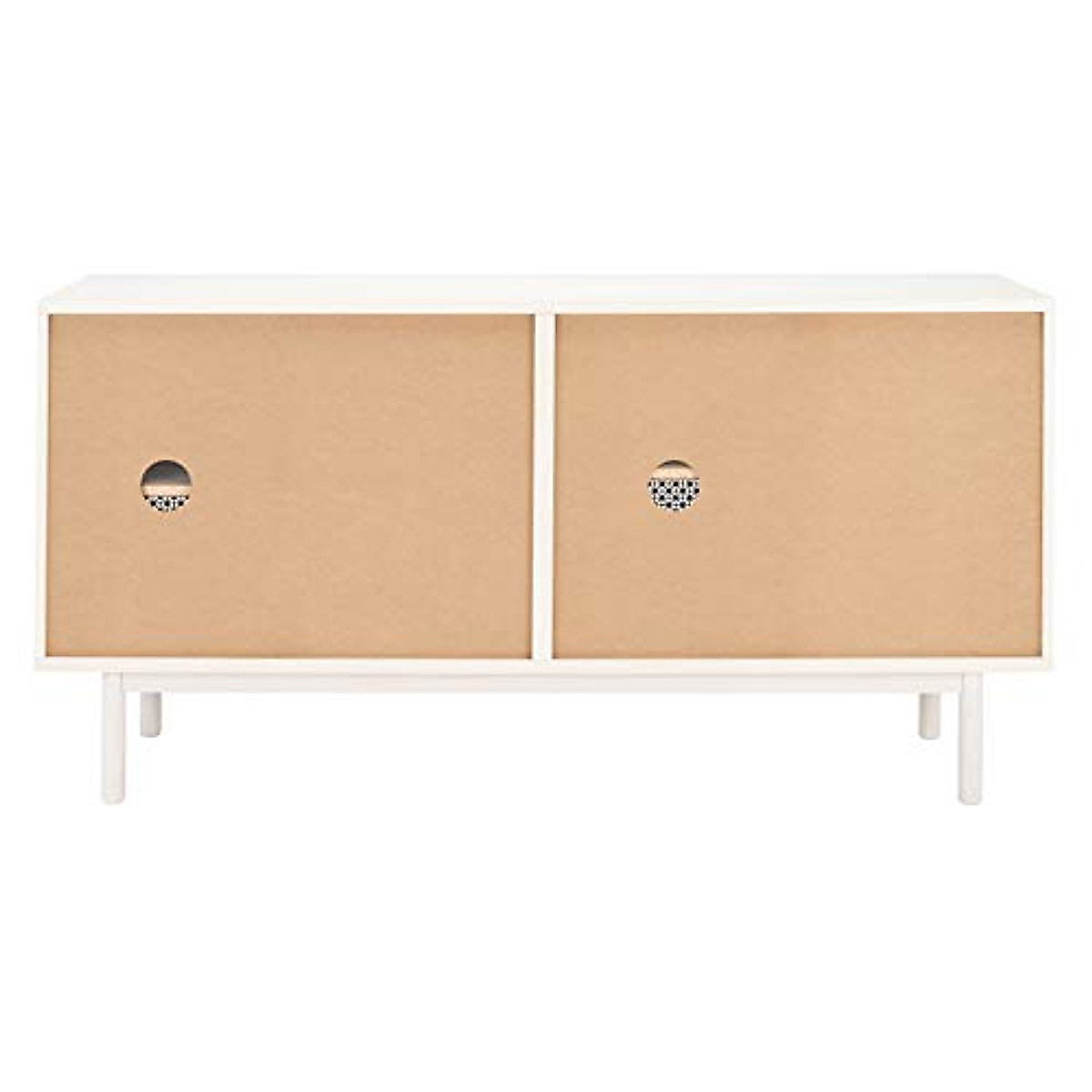 Safavieh Home Collection Piran White and Gold 4-Door 2-Shelf Media (65-inch Flat Screen) TV Stand