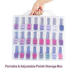 Kissbuty Universal Nail Polish Holder Organizer for 48 Bottles Adjustable Dividers Space Saver