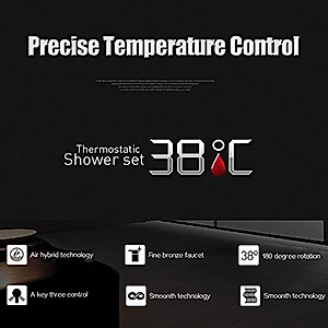 Bathroom Thermostatic Shower Mixer Wall Mount Hot Cold Water Showering Faucet Temperature Control Valve