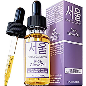 SeoulCeuticals Rice Bran Oil For Skin - Korean Skin Care Facial Glow Oil With Squalene And Vitamin E - Cruelty Free K Beauty Skincare For Dewy Glass Skin 1oz