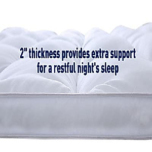 Home Sweet Home 300 Thread Count 100% Egyptian Cotton Hypoallergenic Down Alternative 2" Inch Mattress Topper with All-Around Fitted Bed Skirt - 1000 Grams Filling (King Size)